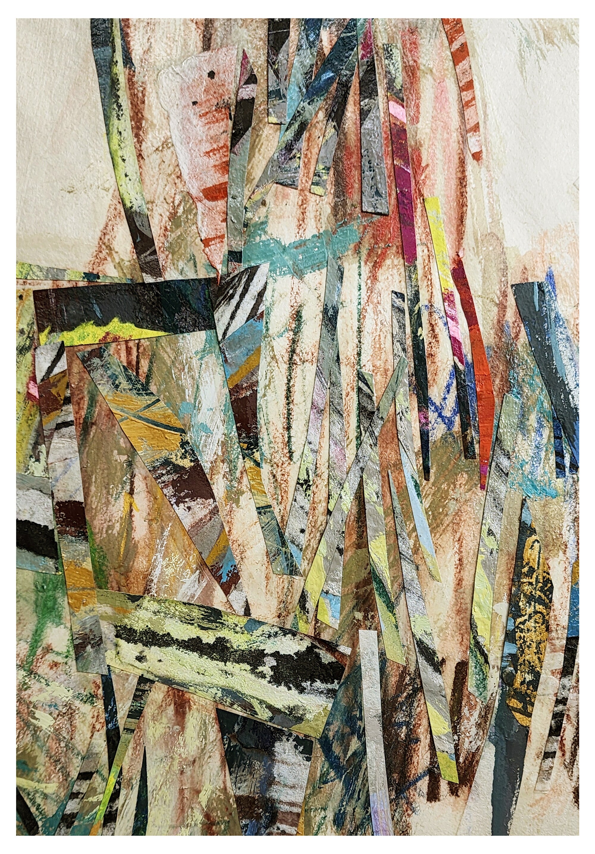 Signed Original 1950s Mid-century Modern Abstract Expressionist Collage ...