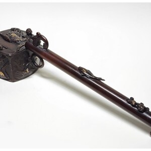 Antique Japanese YATATE Portable Writing Set Inkwell and Brush Holder ...