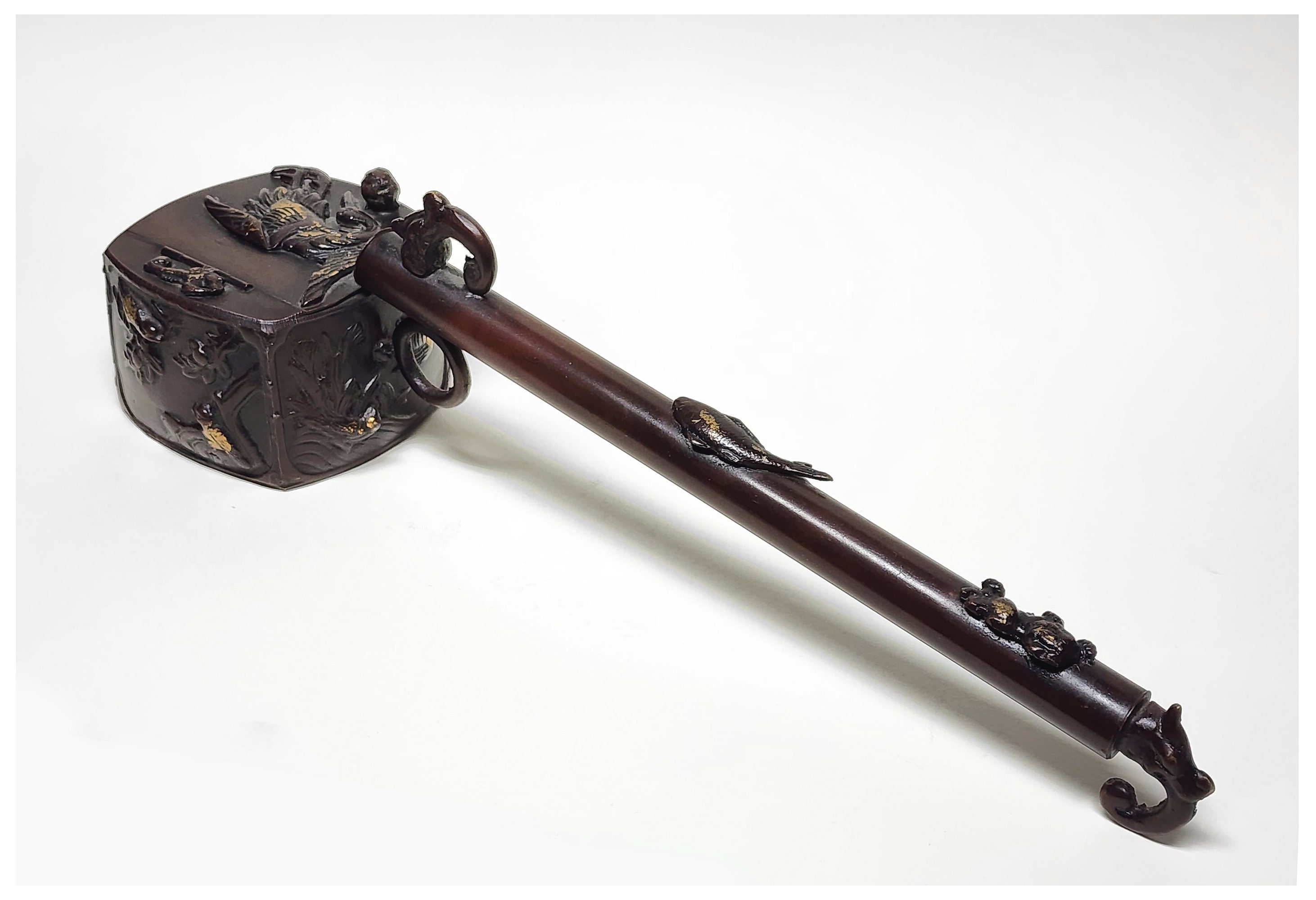 Antique Japanese YATATE Portable Writing Set Inkwell and Brush Holder ...