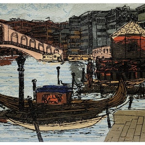 Signed Original VAN LOWE Mid-twentieth Century Panoramic Venice Scene ...