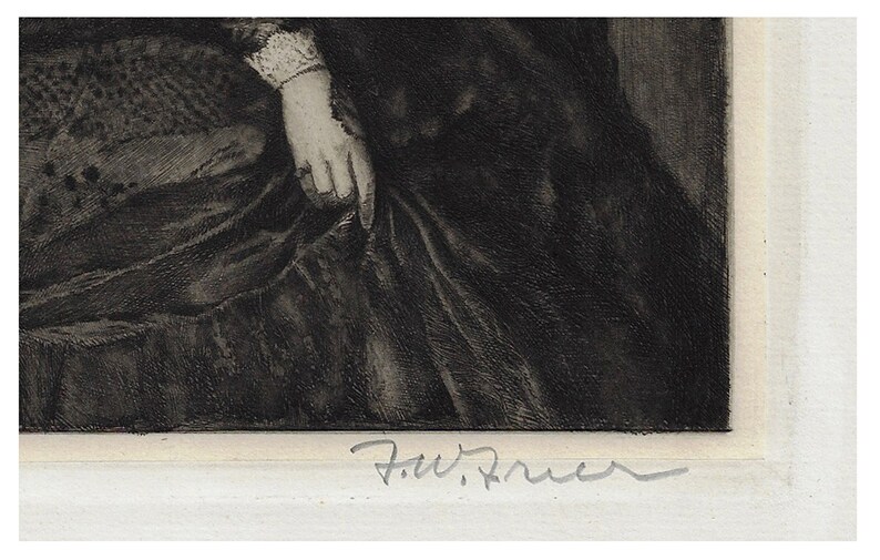 Signed Original FREDERICK WARREN FREER Etching “A Spanish Lady”, 1889 ...