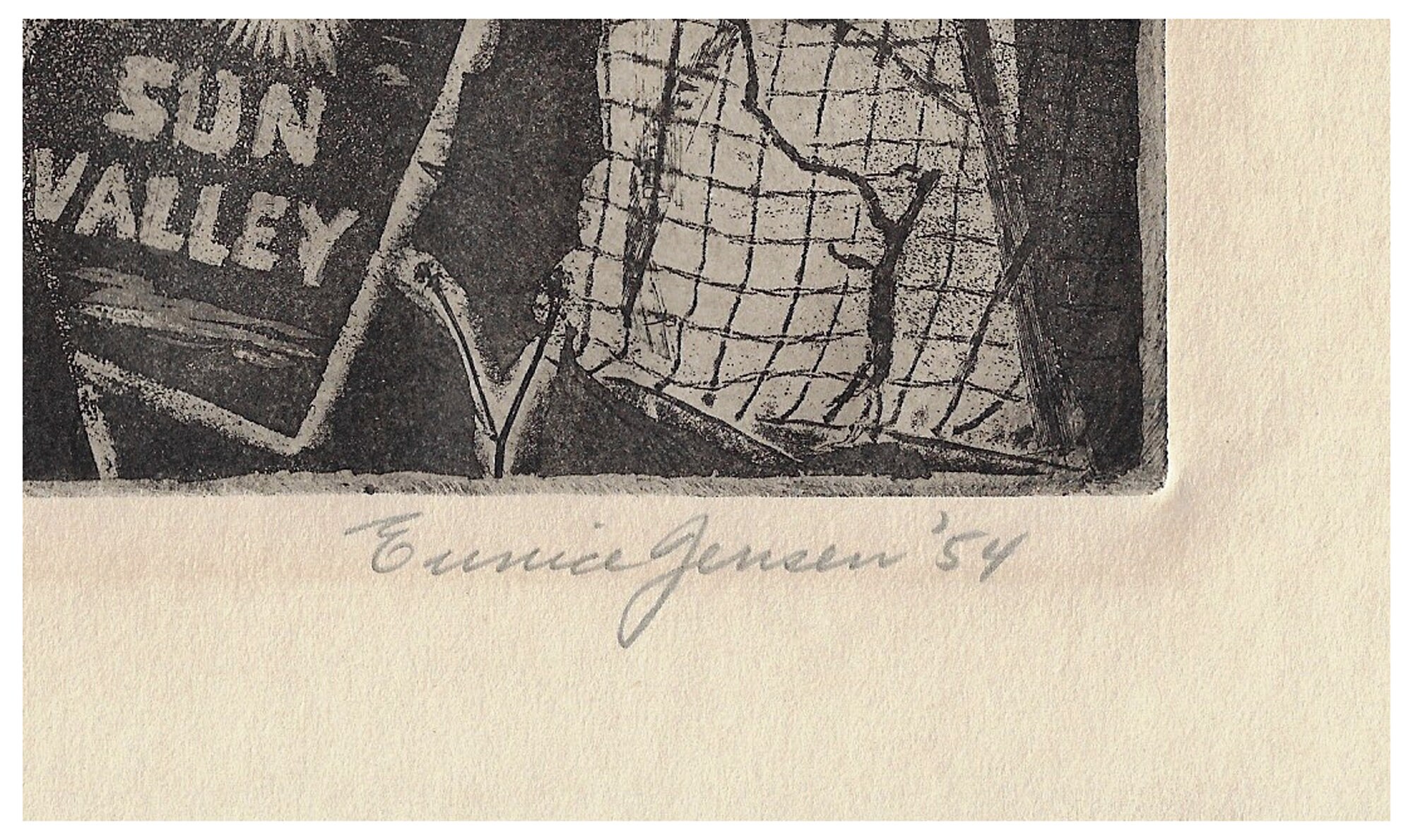 Signed Original Etching by American Artist EUNICE JENSEN PARSONS west ...