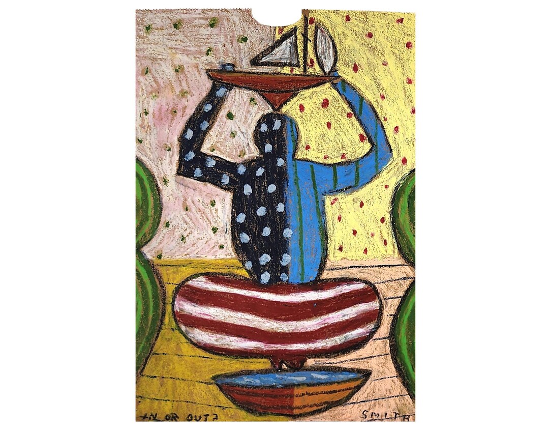 Signed Original Pastel by American Artist L. SMITH – “in or Out ?” - Etsy