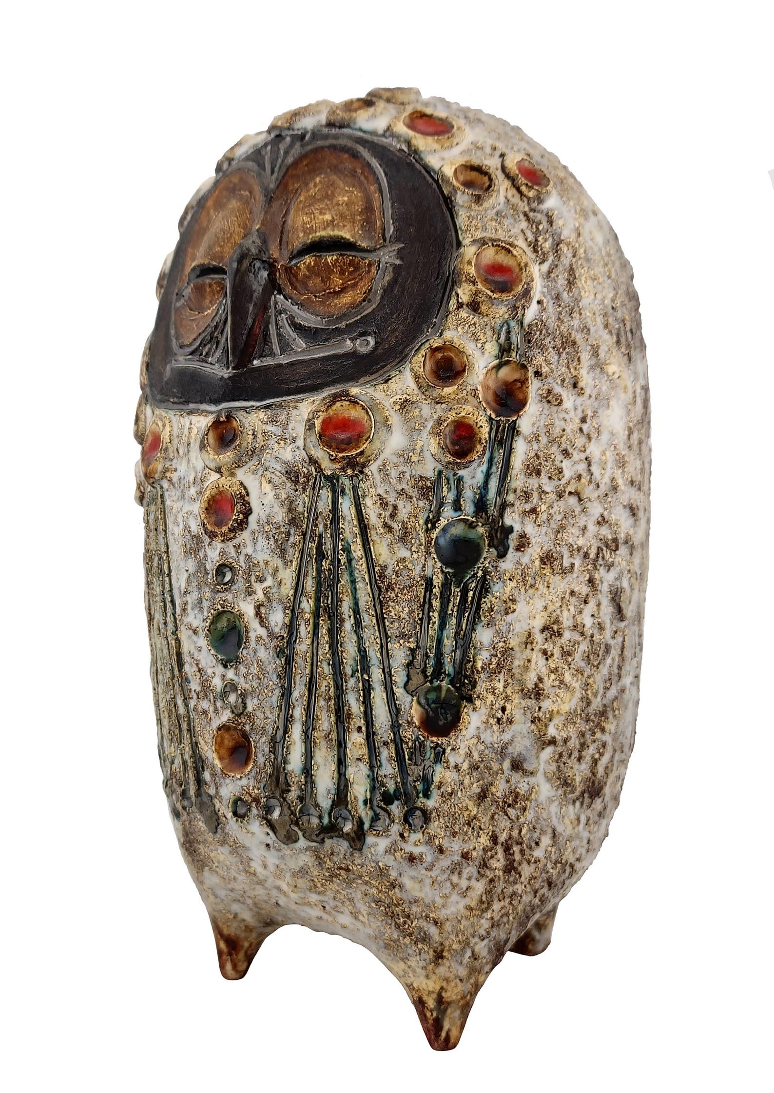 Signed Original RAPHAEL GIARRUSSO Modernist Art Pottery “OWL” Sculpture ...