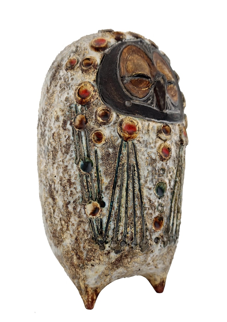 Signed Original RAPHAEL GIARRUSSO Modernist Art Pottery “OWL” Sculpture ...