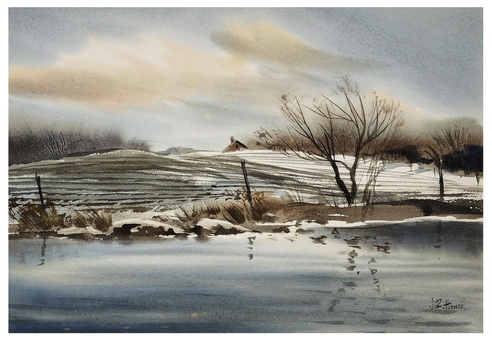 Signed Original Watercolor Painting by Missouri Artist JAMES R. HAMIL ...