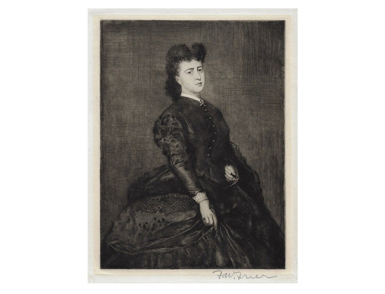 Signed Original FREDERICK WARREN FREER Etching “A Spanish Lady”, 1889 ...
