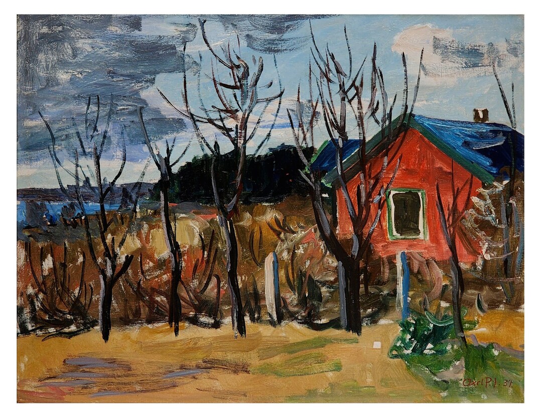 Signed Original AXEL PEDER JENSEN Oil Painting "landscape", 1934 ...
