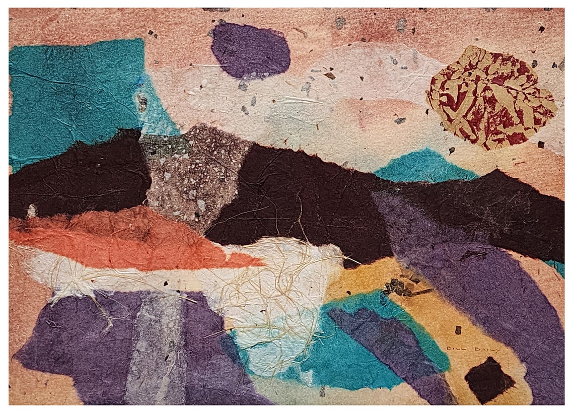 Original Signed Abstract Collage by Oregon Artist BILL BAILY - Etsy