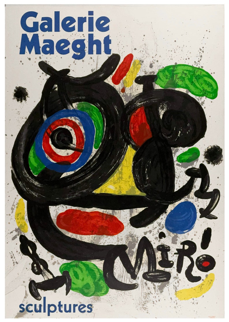 JOAN MIRO Original Vintage Color Lithograph Poster - Galerie Maeght ...