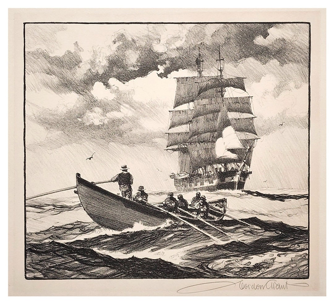 Signed Original GORDON GRANT Lithograph "the Whale Hunt" - Etsy