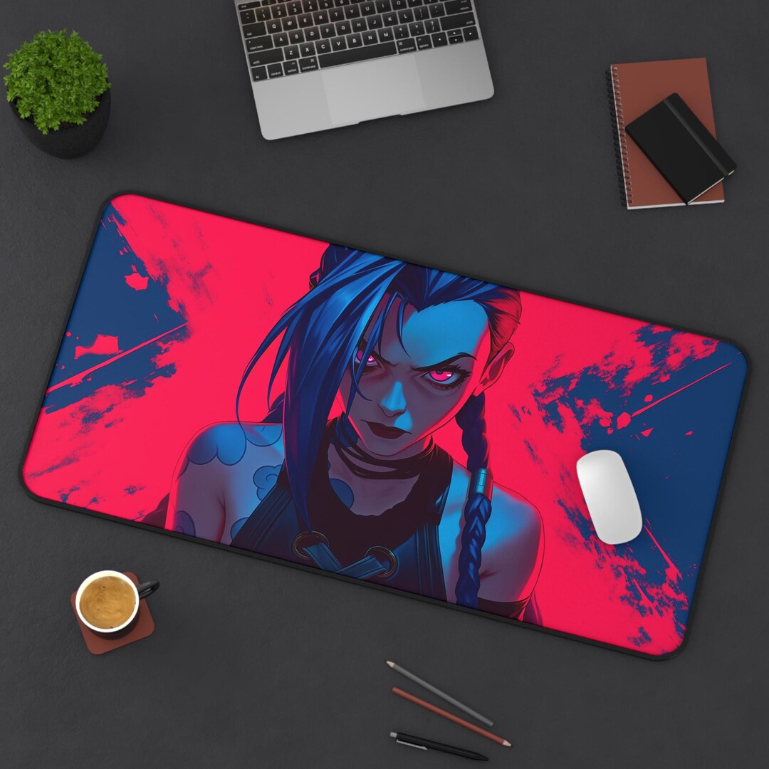 Gamer Desk Mat, Jinx Arcane League of Legend Mousepad, Work From Home ...