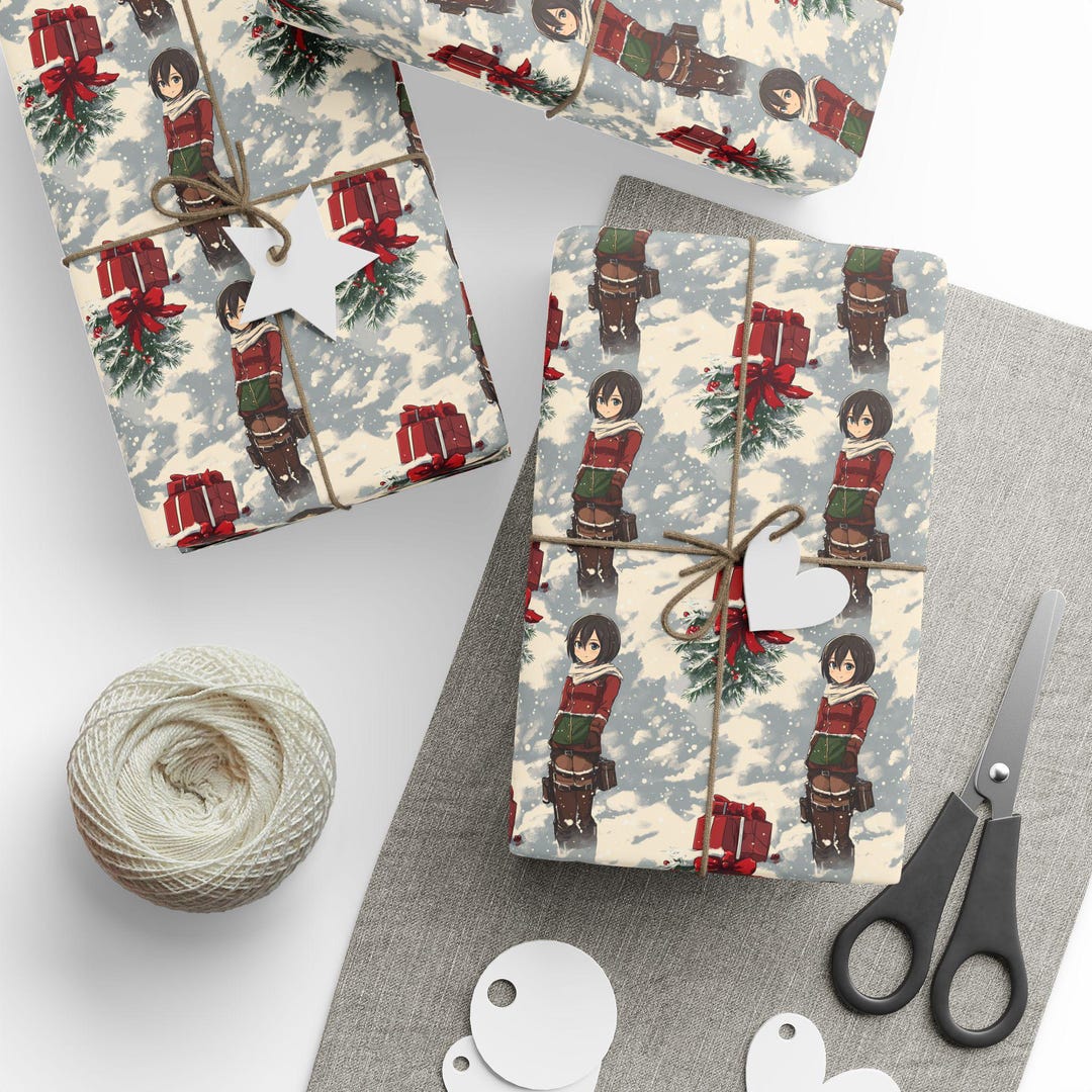 Mikasa Ackerman Attack on Titans, Christmas Gift Wrap for Anime Lover ...