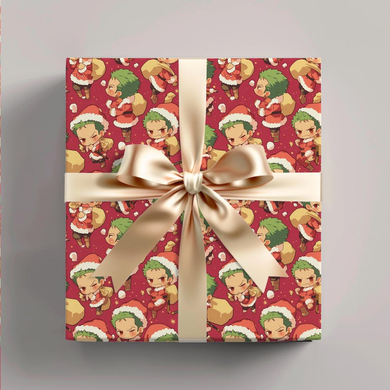 Anime Chibi Roronoa Zoro Christmas Wrapping Papers One Piece Manga ...