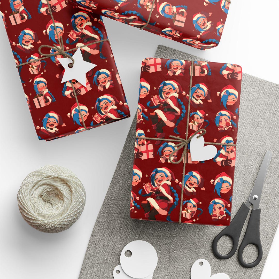 Jinx Arcane Wrapping Paper, Gaming Holidays Gift Wrap, League of Legend ...