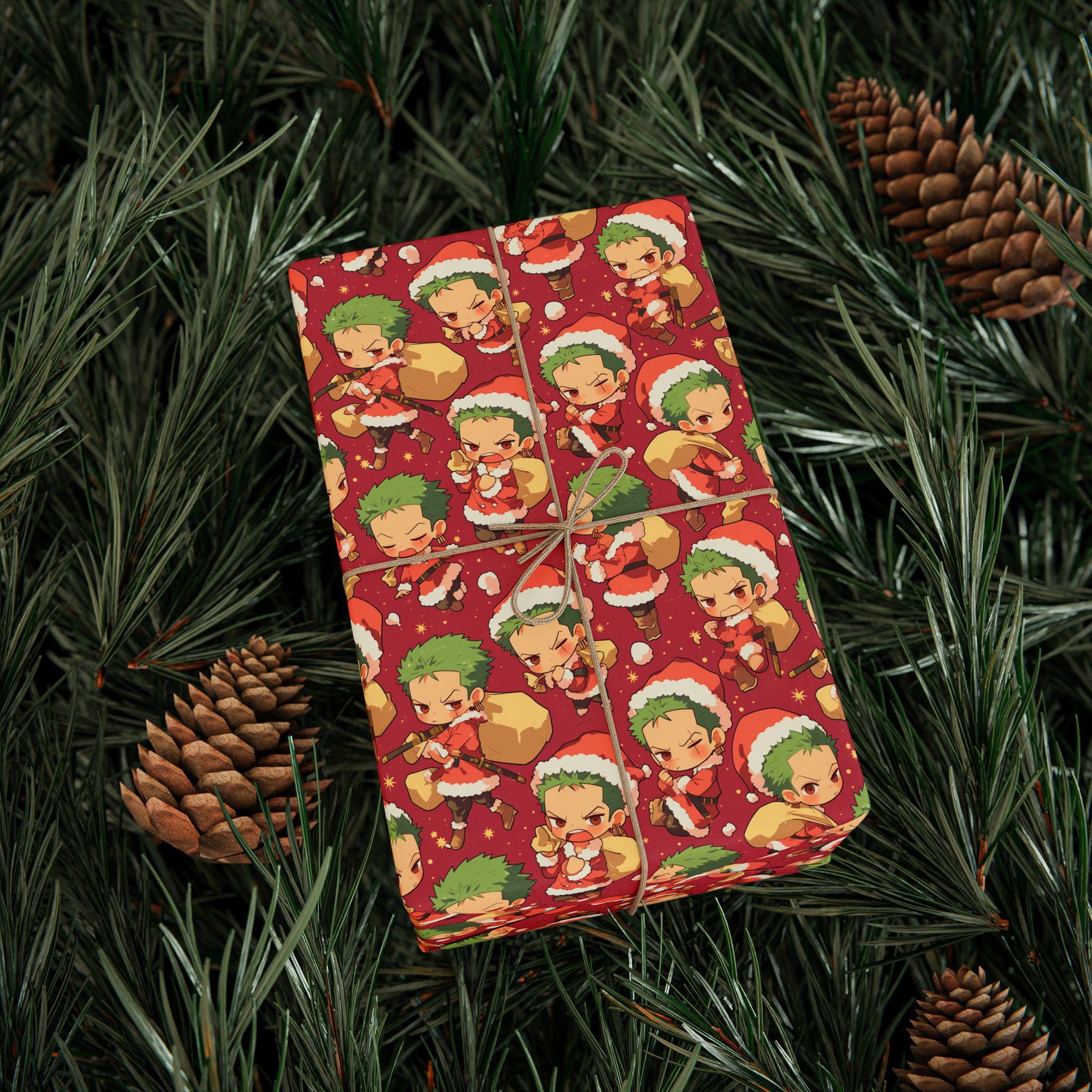 Anime Chibi Roronoa Zoro Christmas Wrapping Papers One Piece Manga ...
