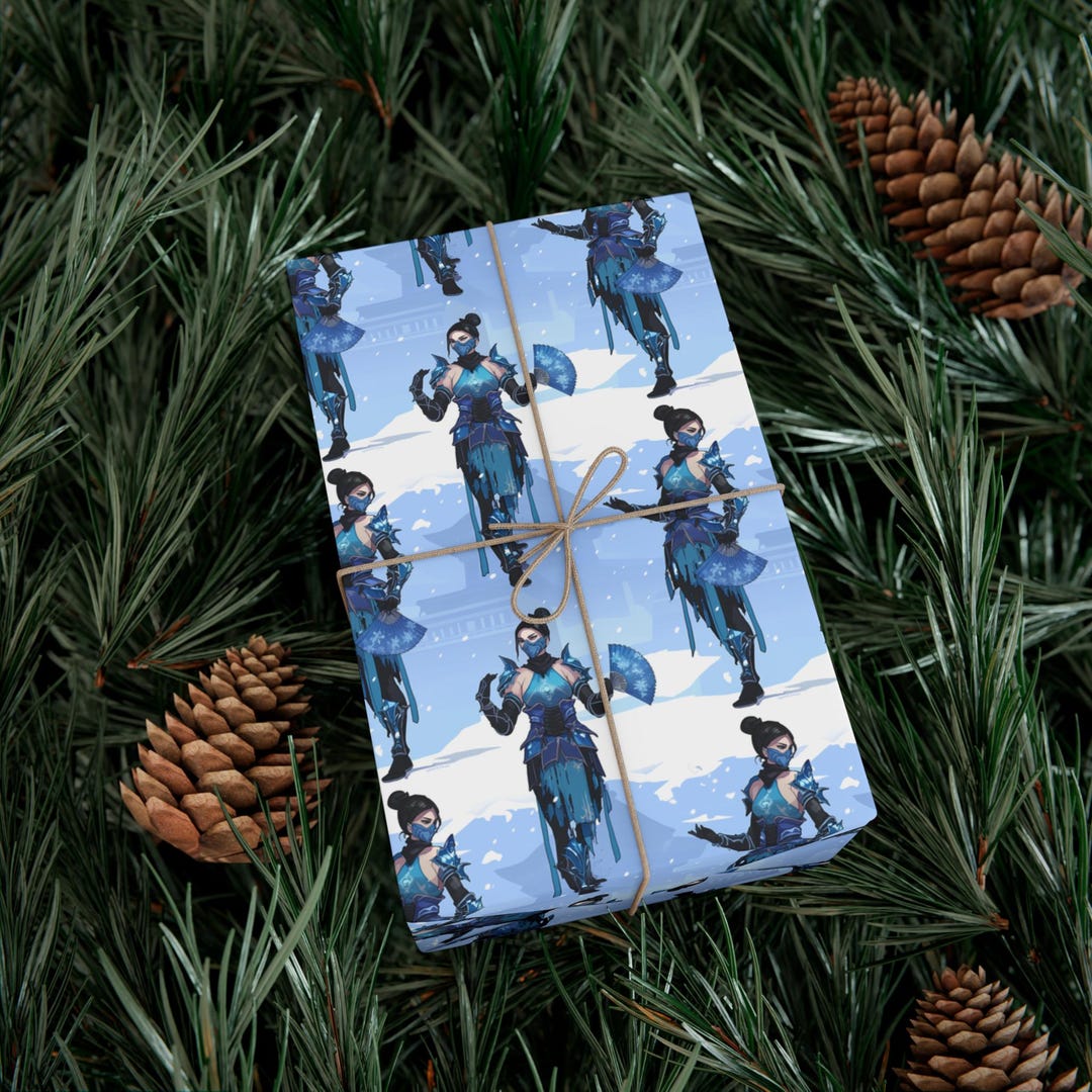 Gamer Wrapping Papers, Kitana Mortal Kombat Xmas Gift Wrap, Video Game ...