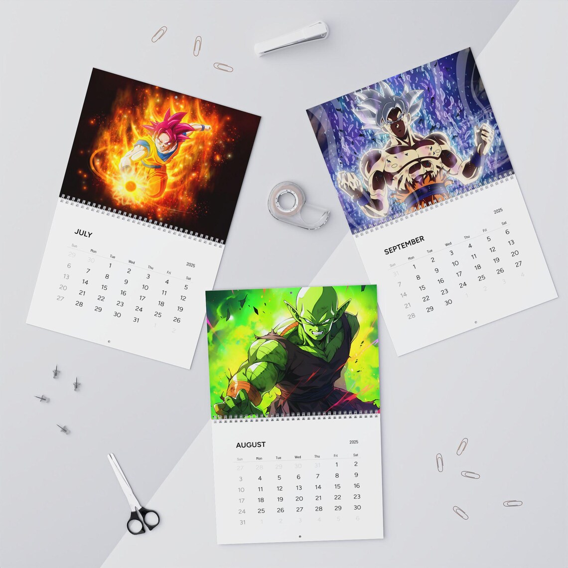 DBZ Anime Wall Calendar 2025 DBZ Themed Artwork Goku Vegeta Piccolo ...
