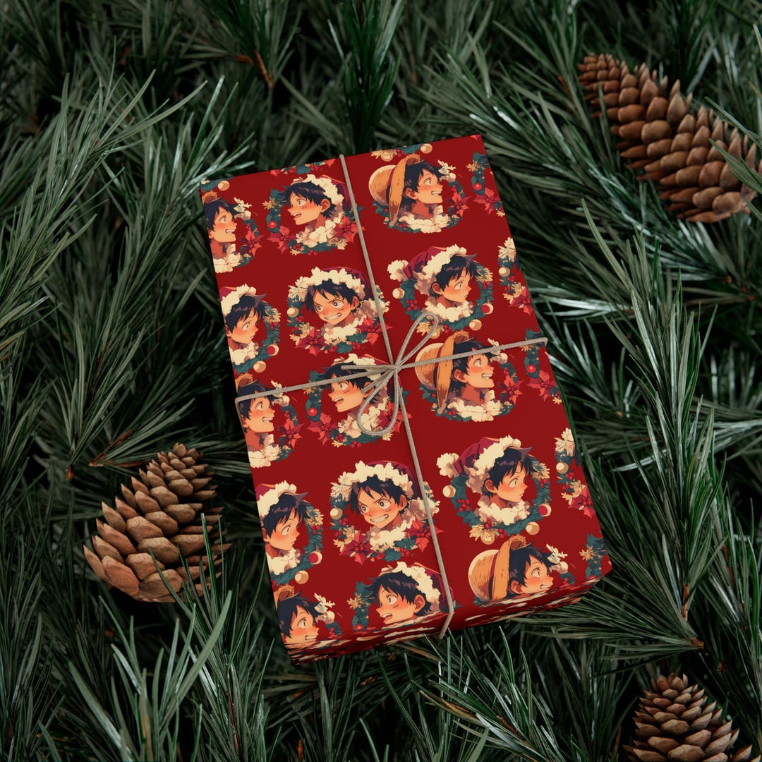 Anime Gift Wrapping Papers, Luffy, Trendy Christmas Wrap, Anime Lover ...