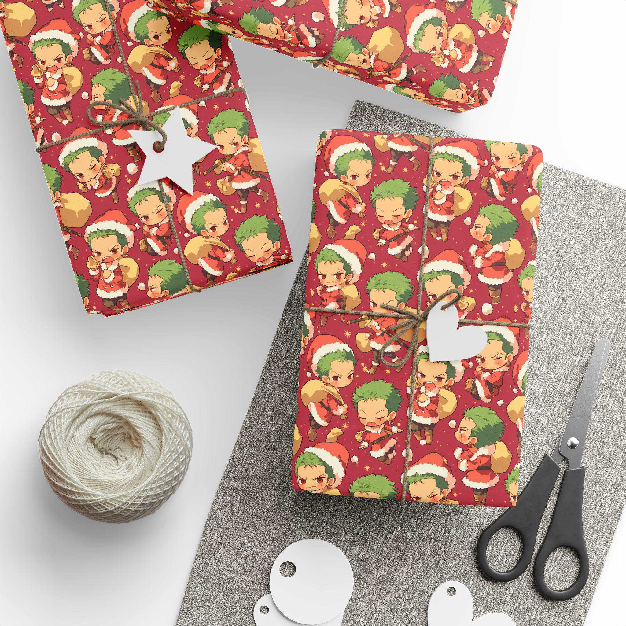 Anime Chibi Roronoa Zoro Christmas Wrapping Papers One Piece Manga ...