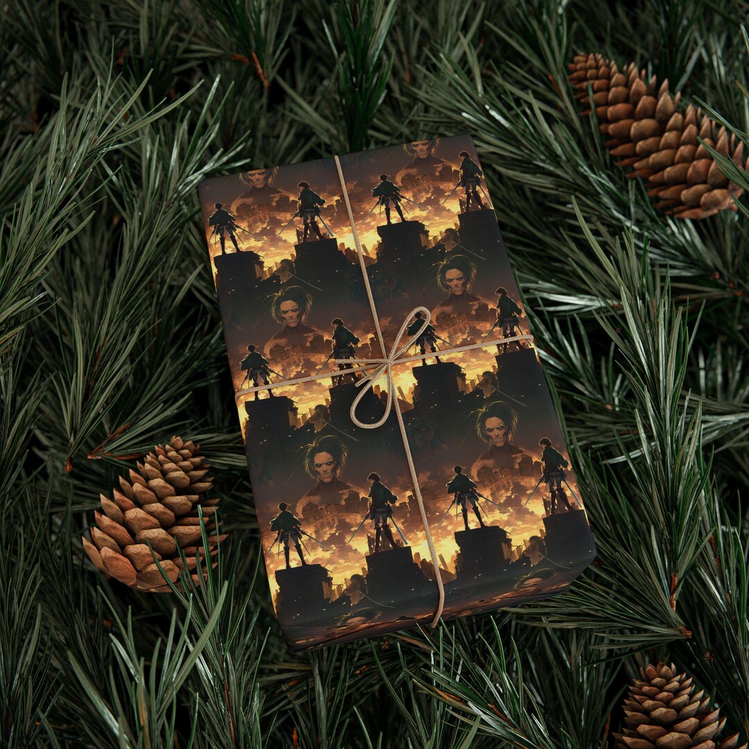 Attack on Titan Gift Wrapping Papers, Levi Ackerman & Eren, Trendy AOT ...