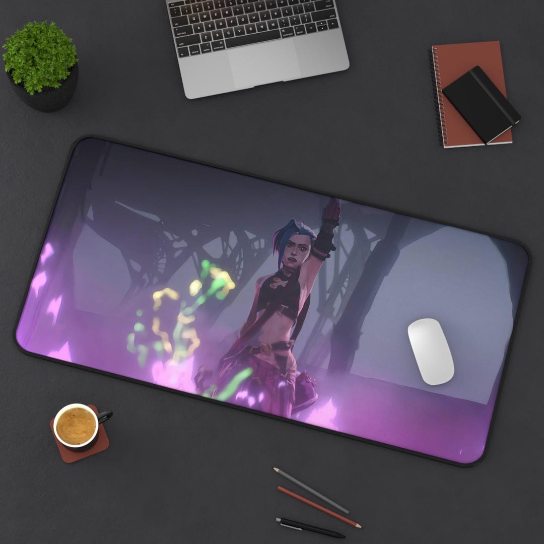 Gamer Desk Mat, Jinx Arcane League of Legend Mousepad, Work From Home ...