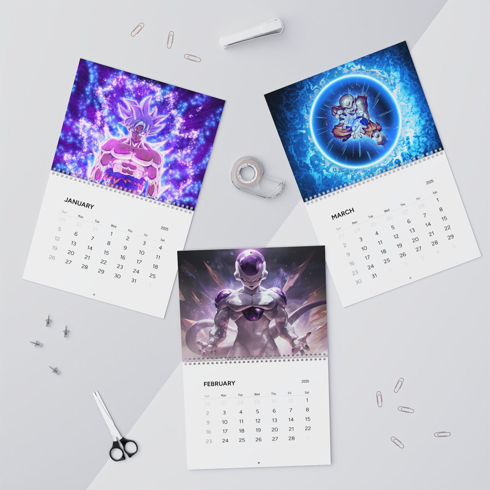 DBZ Anime Wall Calendar 2025 DBZ Themed Artwork Goku Vegeta Piccolo ...