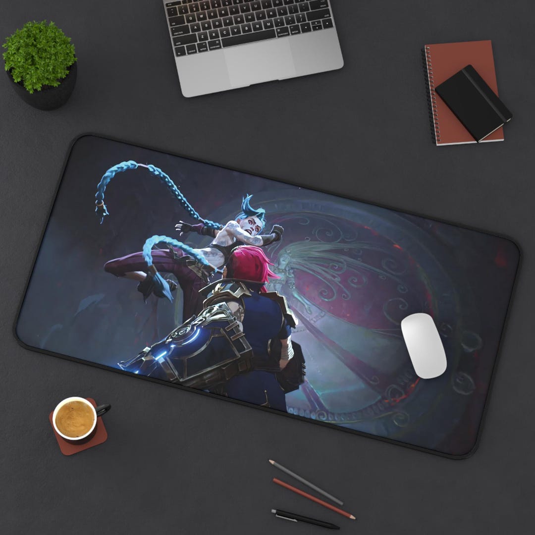 Jinx and Vi Desk Mat, Jinx Arcane League of Legend Mousepad, Work From ...
