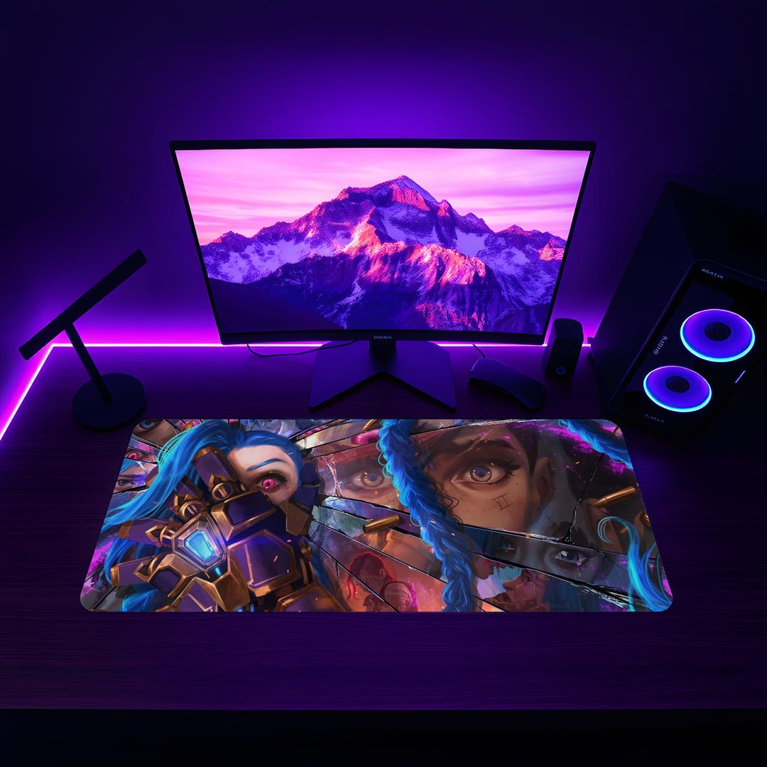 Gamer Desk Mat, Jinx Arcane League of Legend Mousepad, Work From Home ...