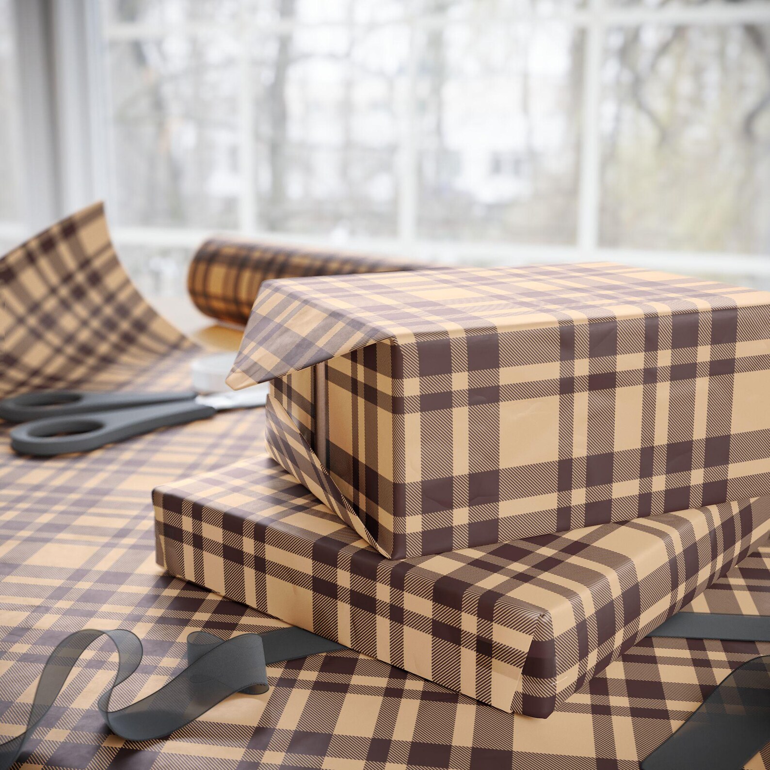 Classic Christmas Plaid Wrapping Paper Holiday Gift Wrap Tartan Gift ...