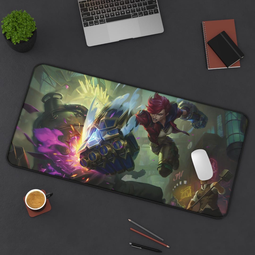 Vi Arcane Gamer Desk Mat, Jinx Arcane League of Legend Mousepad, Work ...