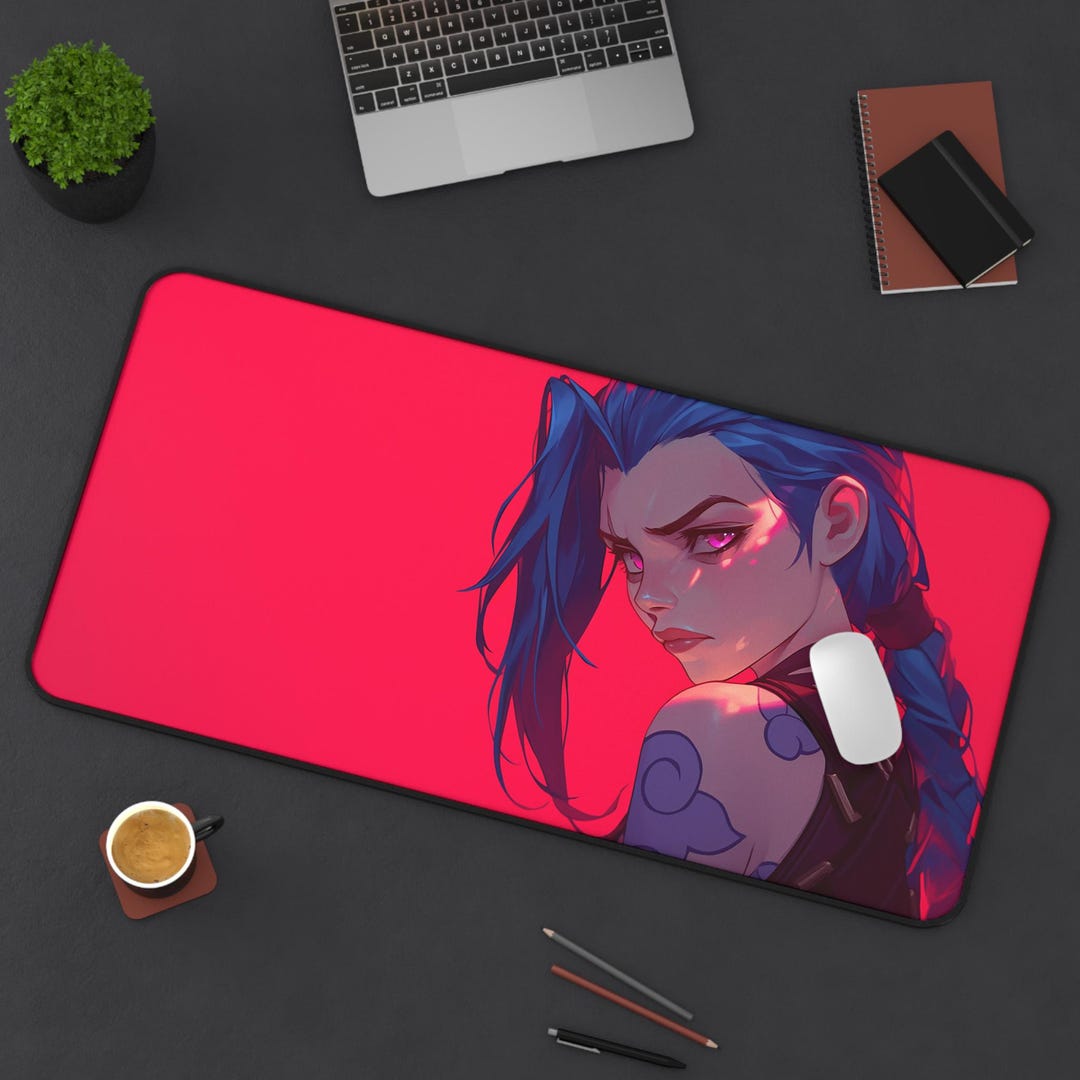 Gamer Desk Mat, Jinx Arcane League of Legend Mousepad, Work From Home ...