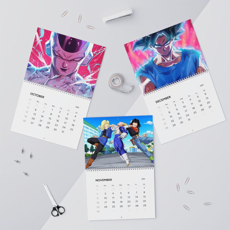 DBZ Anime Wall Calendar 2025 DBZ Themed Artwork Goku Vegeta Piccolo ...