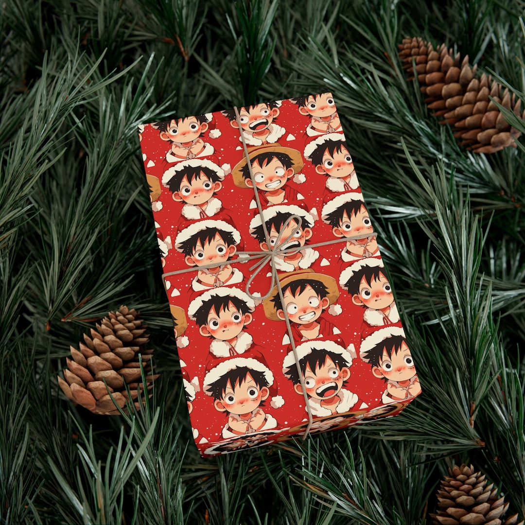 Anime Gift Wrapping Papers, Luffy, Trendy Christmas Wrap, Anime Lover ...