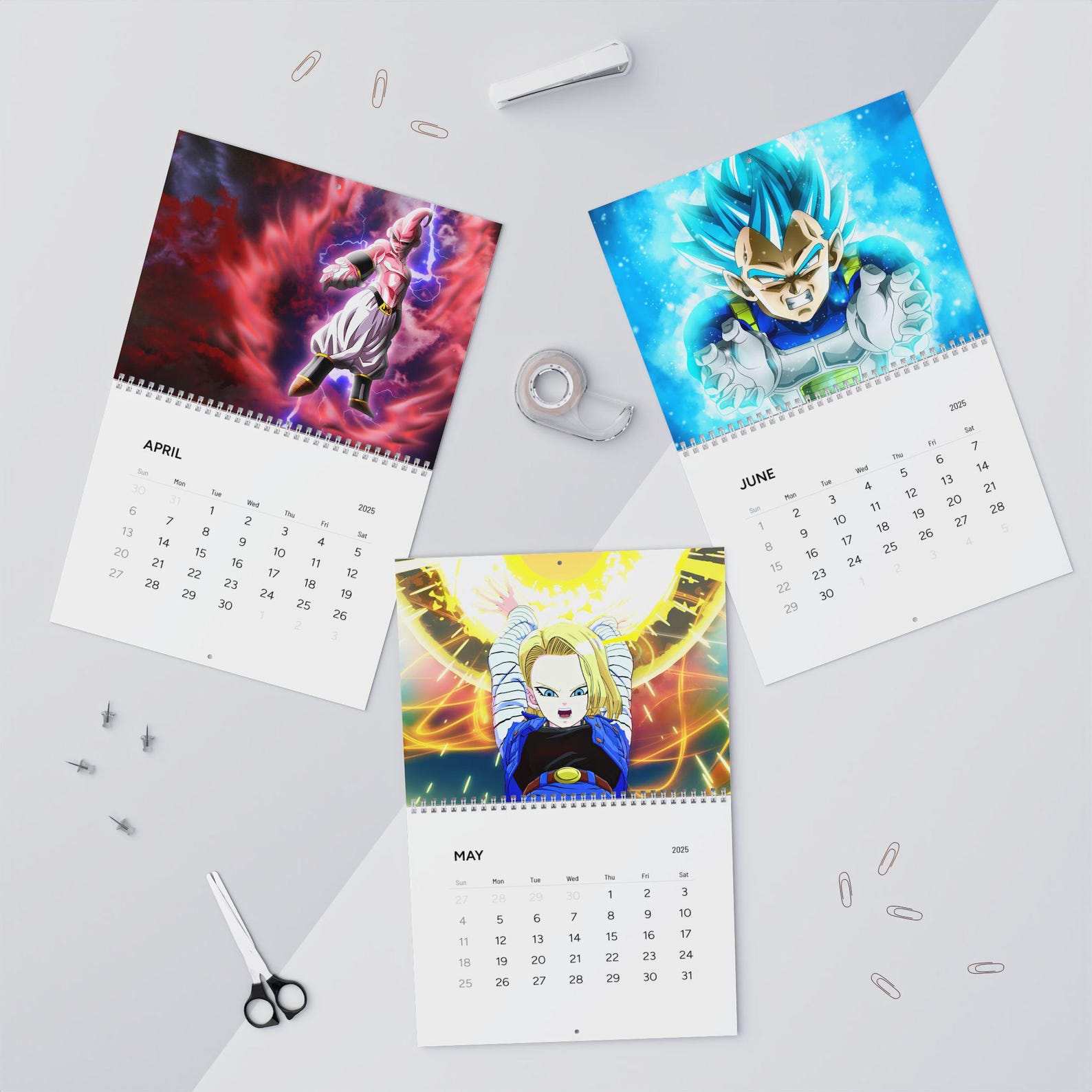 DBZ Anime Wall Calendar 2025 DBZ Themed Artwork Goku Vegeta Piccolo ...