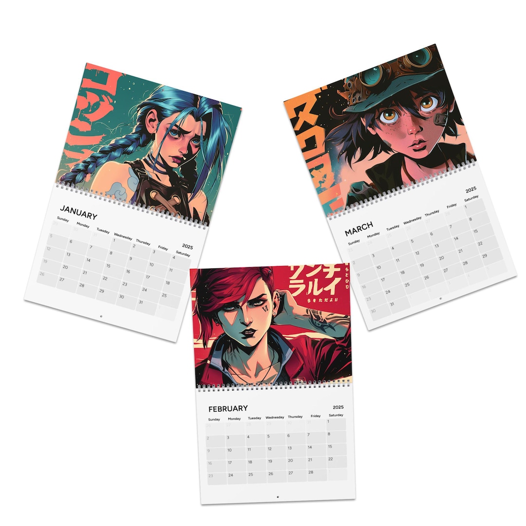 2025 Arcane Wall Calendar Jinx, Vi, Ekko, Caitlyn & More Retro Japanese ...
