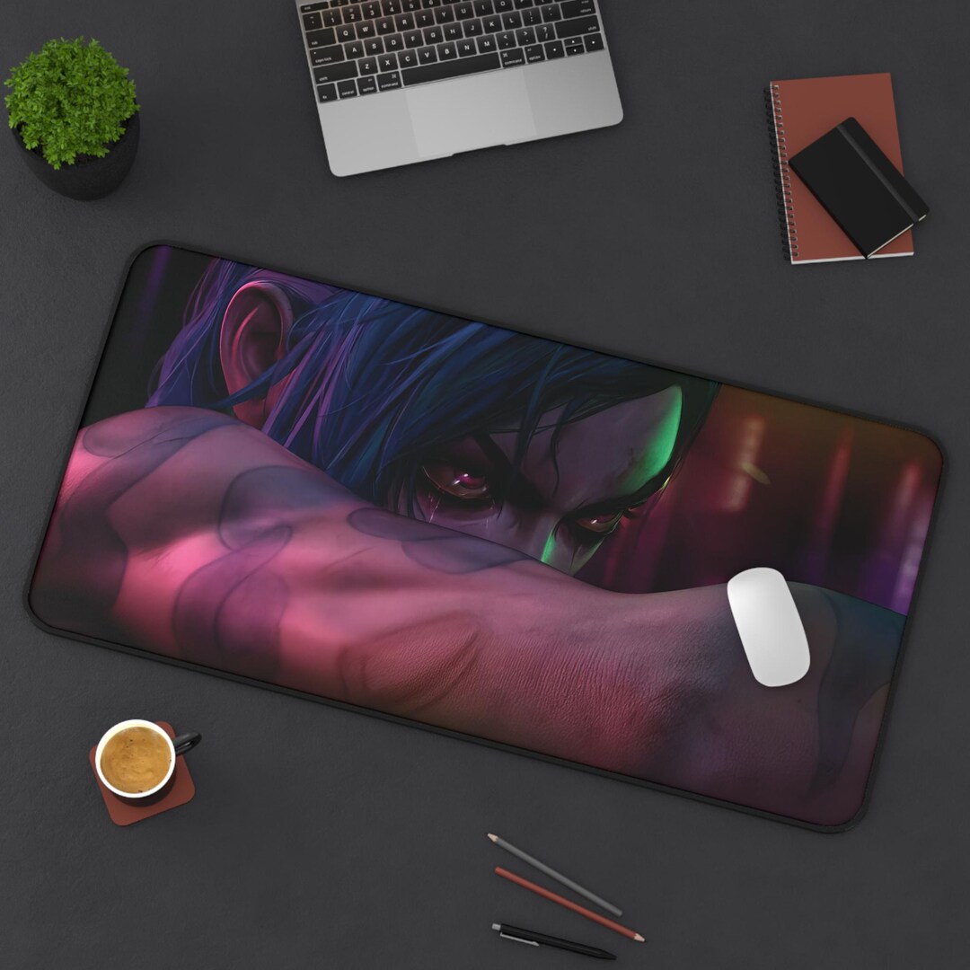 Jinx Arcane Gamer Desk Mat, Fallen Angel League of Legend Mousepad ...