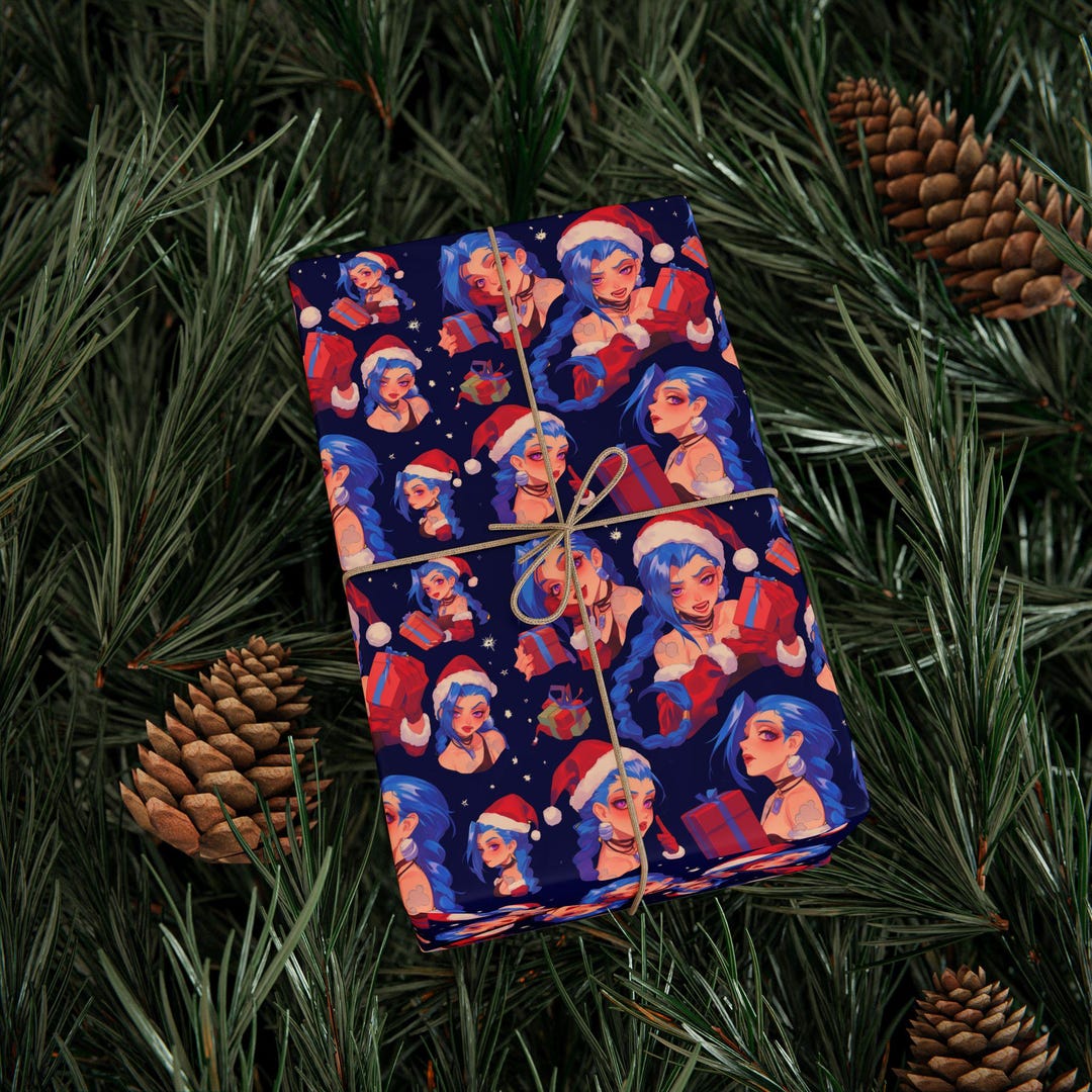 Jinx Arcane Wrapping Paper, Gaming Holidays Gift Wrap, League of Legend ...