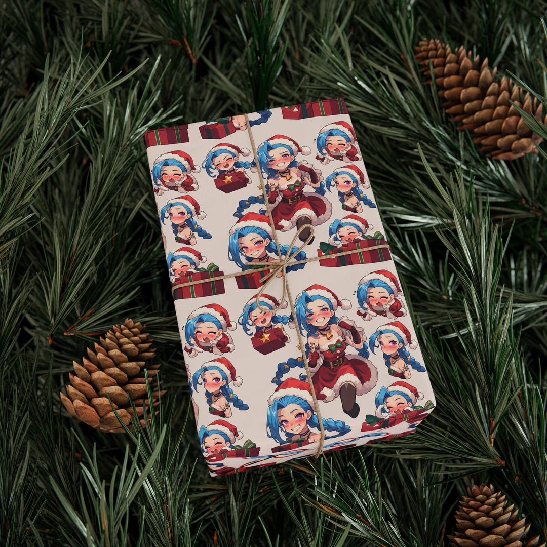 Jinx Arcane Wrapping Paper, Gaming Holidays Gift Wrap, League of Legend ...