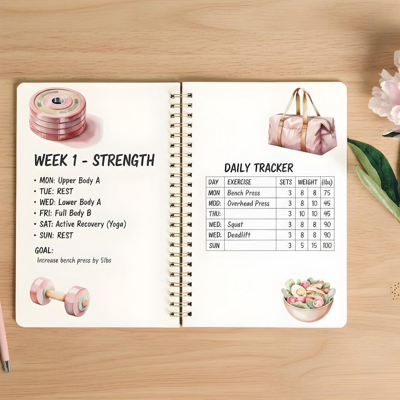 50 Pink Workout Watercolor Clipart Bundle, Gym Equipment PNG, Feminine ...