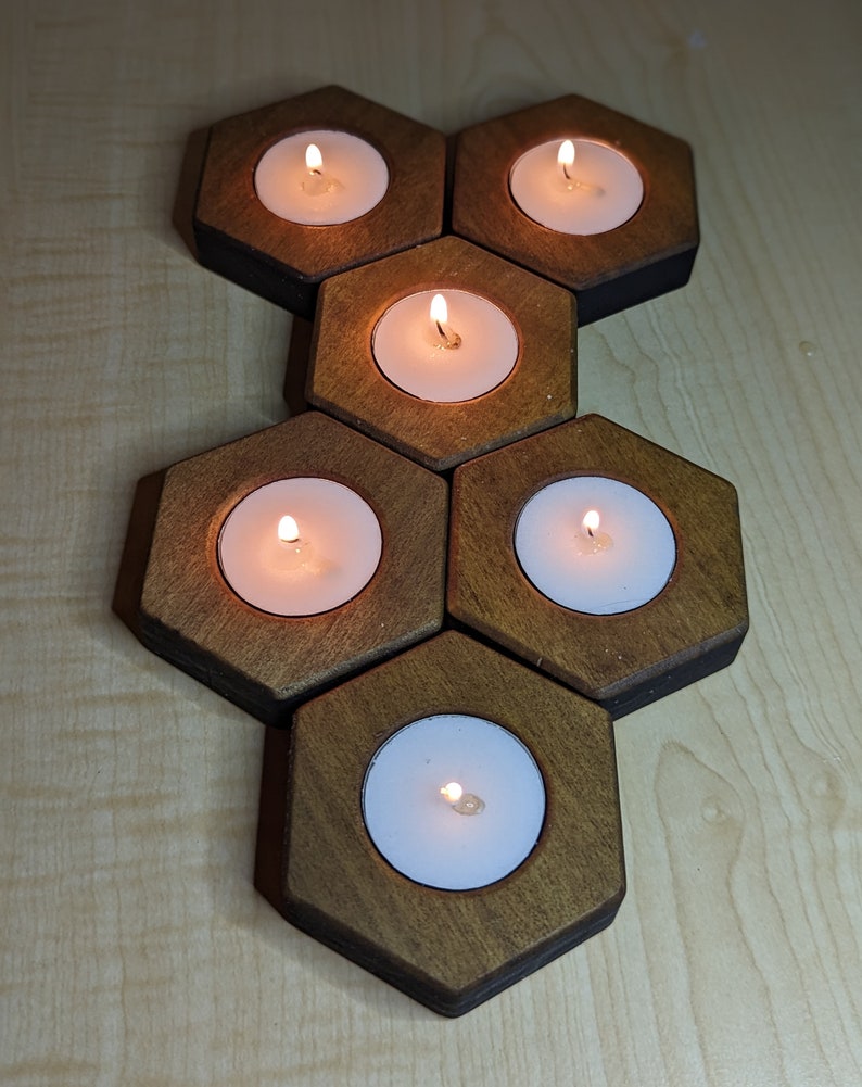 Hexagon Tealight Candle Holders Set - Etsy