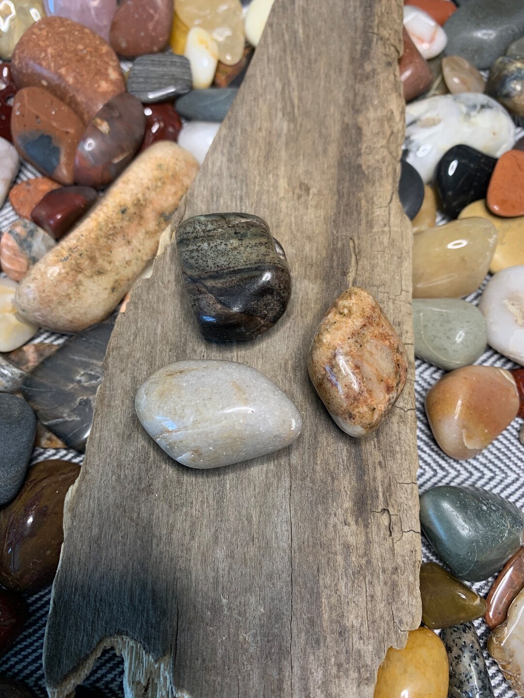 Rock Magnets, Set of Three Handmade Rock Magnets, Stone Magnets ...