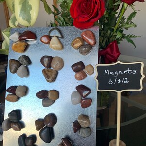 Rock Magnets, Set of Three Handmade Rock Magnets, Stone Magnets ...