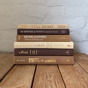 Cream and Tan Books, Neutral Book Set, Themed Book Bundles, Stack of ...