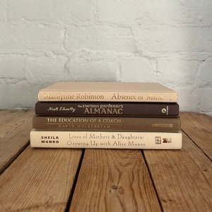 Book Stack, Neutral Decor, Beige Brown Bundle of Decorative Books ...