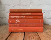 Orange Book Stack Orange Book Decor Decorative Display - Etsy