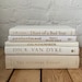 White Book Stack, White Shelf Aesthetic, White Themed Books, Ivory ...