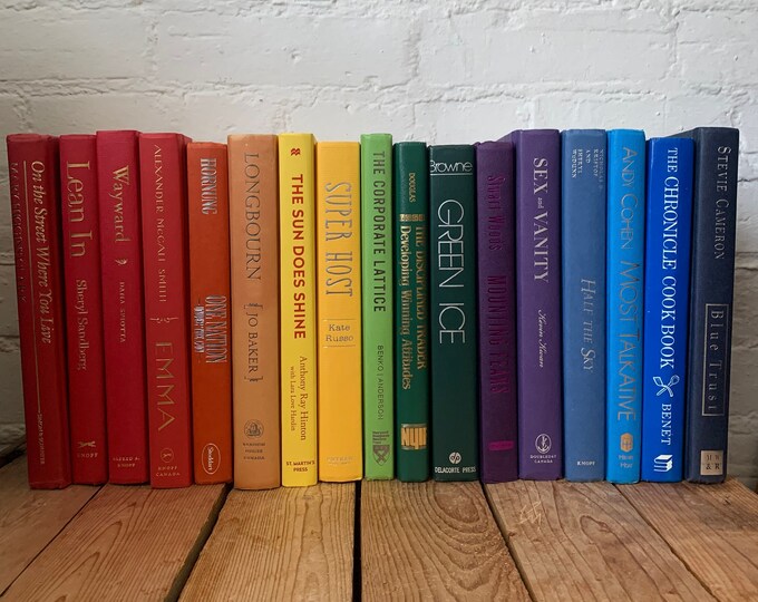 Rainbow Book Decor, Decorative Book Stack, Shelf Staging, Kids Room ...