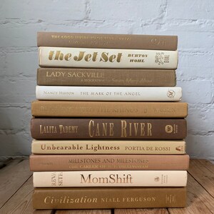 Neutral Book Set, Cream and Brown Staging Books, Modern Home Decor ...