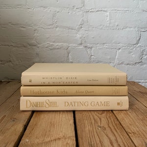 Beige Book Stack, Staging Books, Aesthetic Books, Bookshelf Decor ...